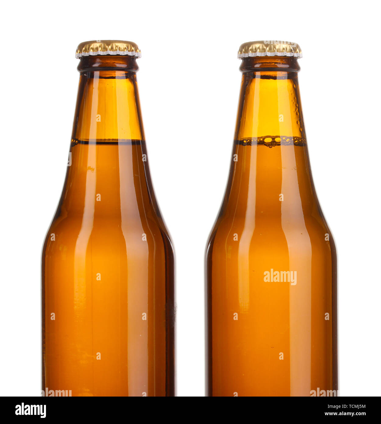two bottles of beer isolated on white Stock Photo - Alamy