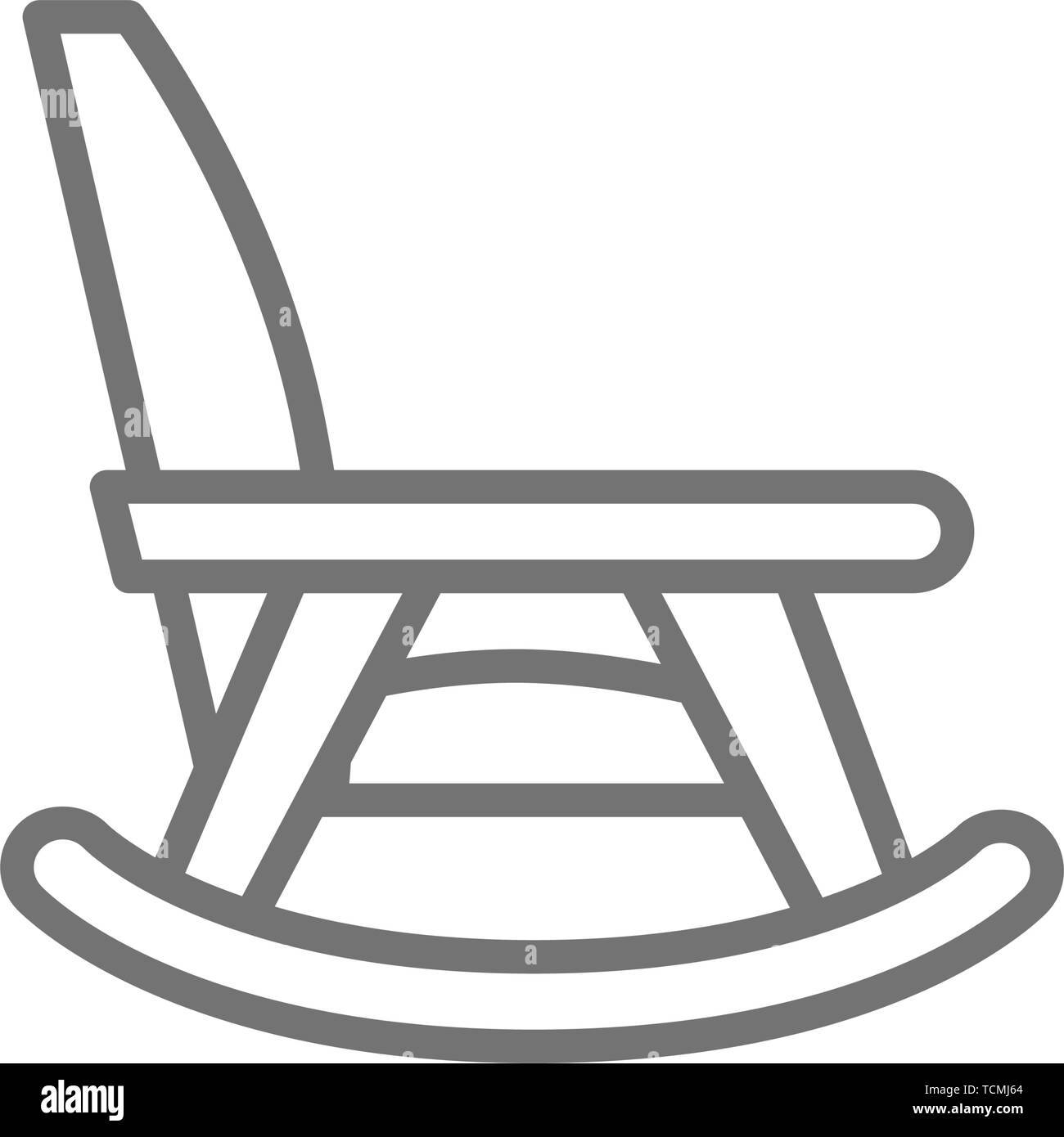 Rocking chair, nursing home furniture line icon Stock Vector Image ...