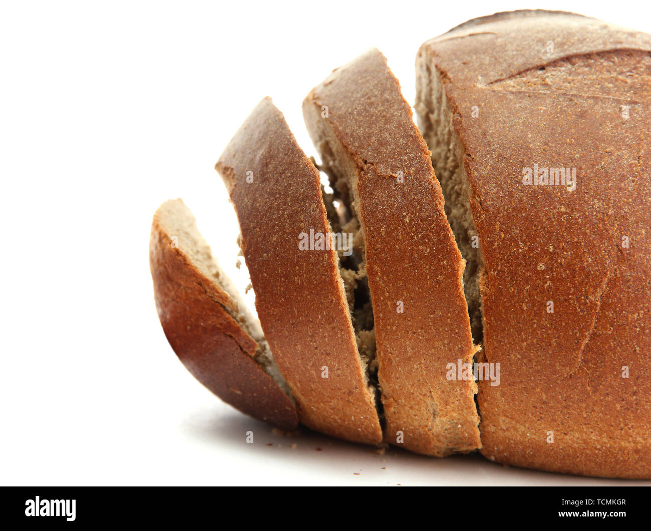 tasty sliced rye bread, isolated on white Stock Photo - Alamy
