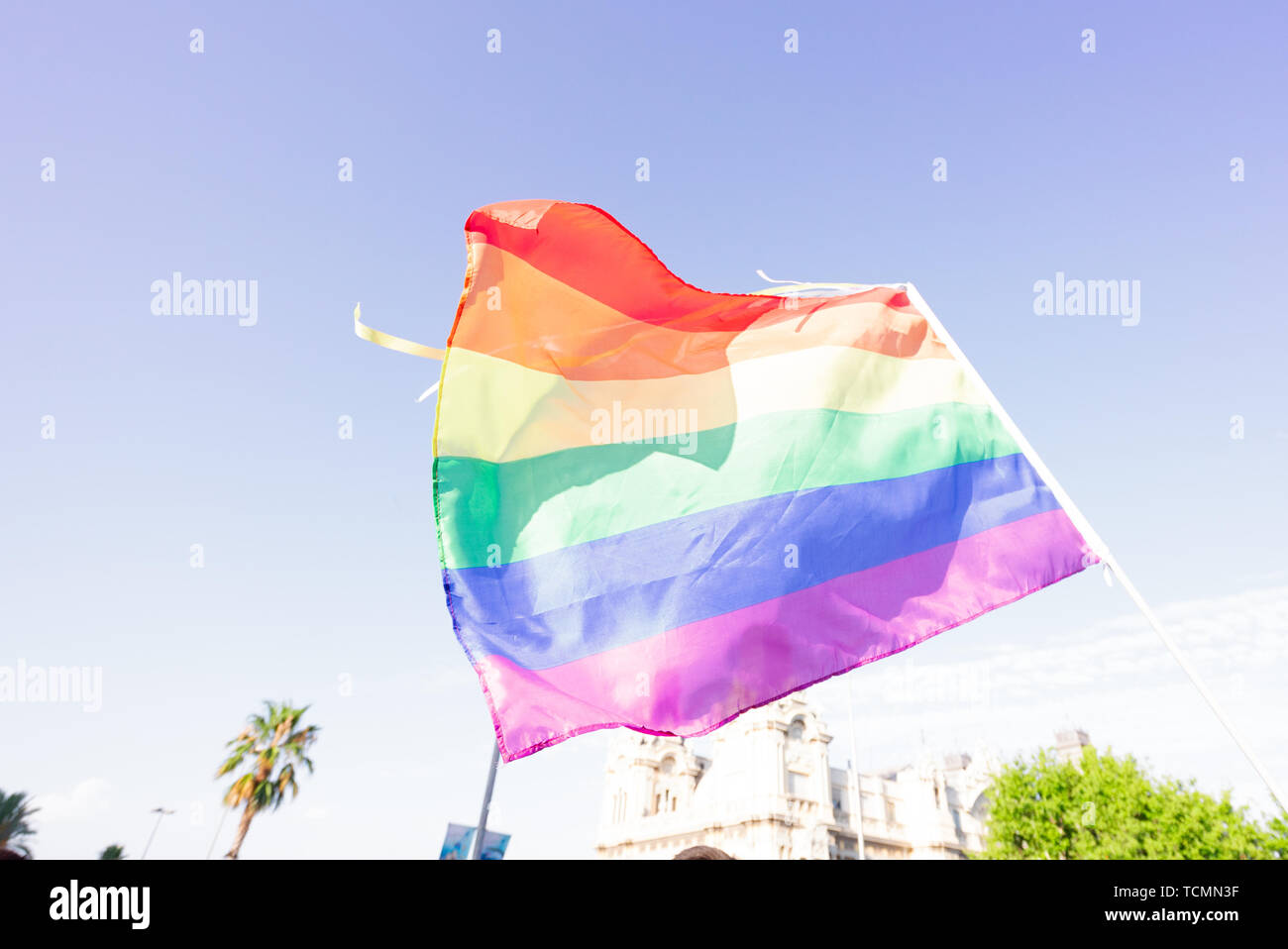 Rainbow flag background Stock Photo - Alamy