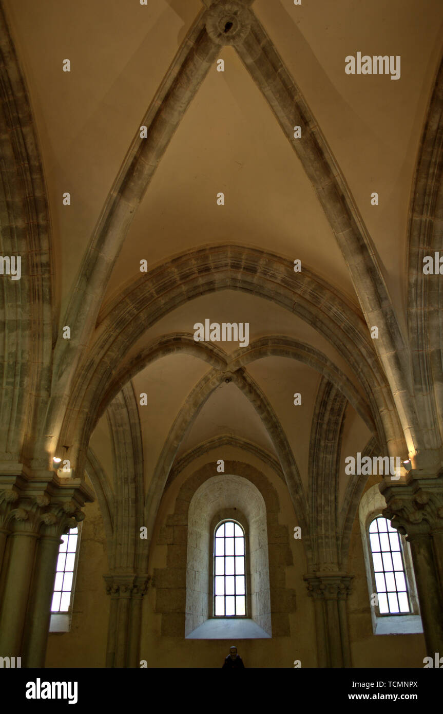 Detail of the dome in the Fossanova Abbey, located in Priverno, Italy ...