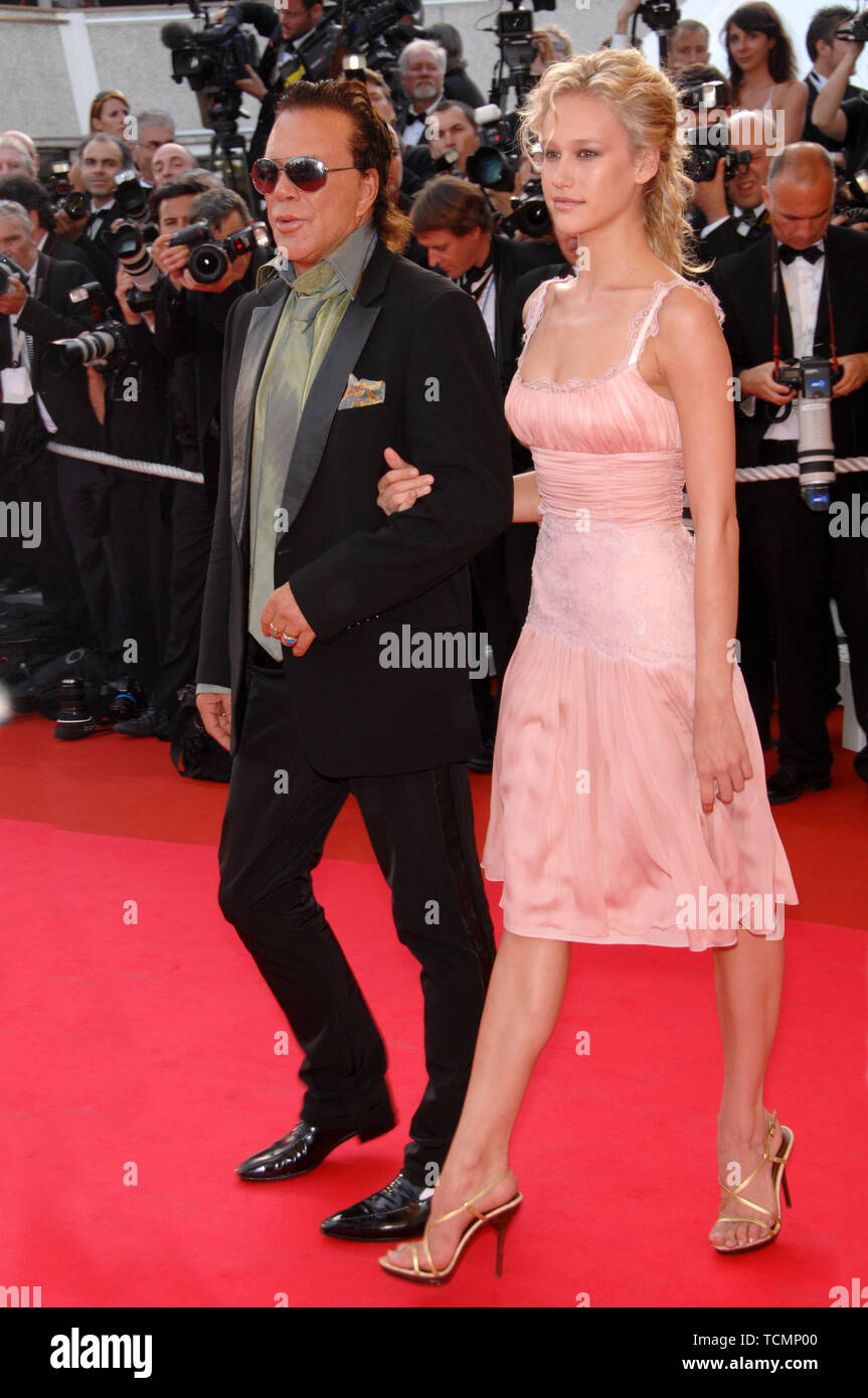 CANNES, FRANCE. May 24, 2007: Mickey Rourke & Christine Myers at world ...