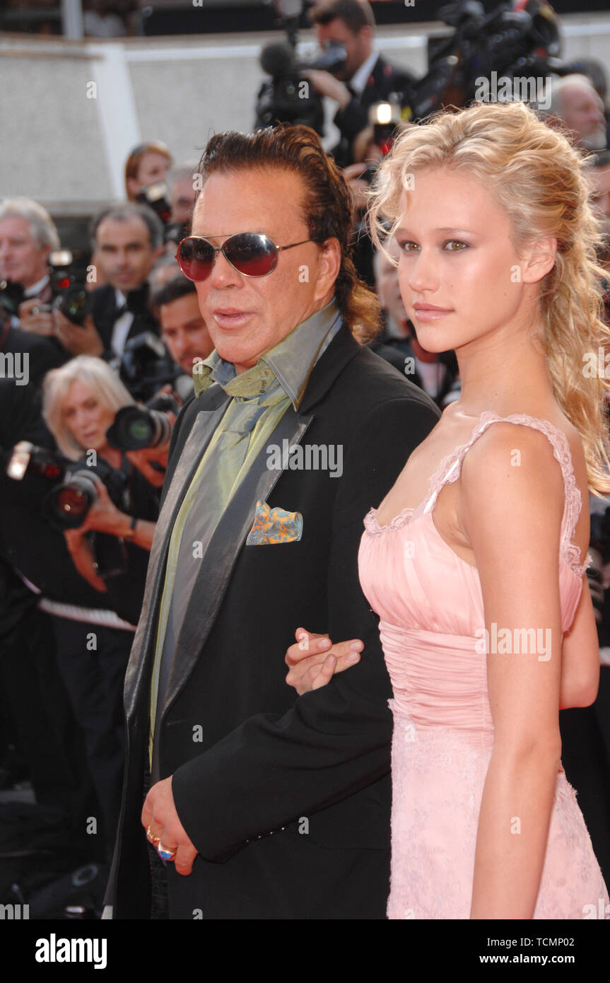 CANNES, FRANCE. May 24, 2007: Mickey Rourke & Christine Myers at world ...