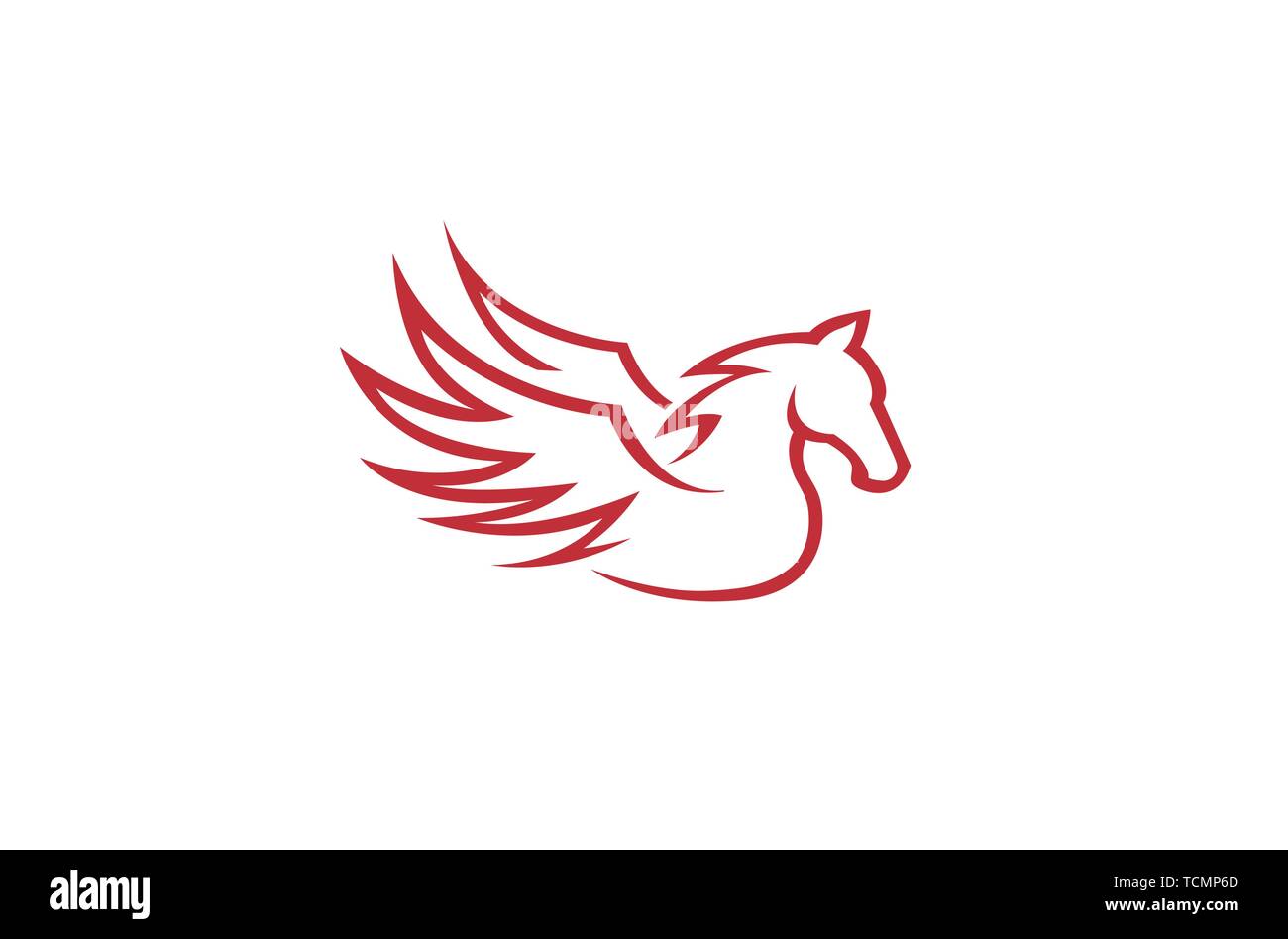 Pegasus flying red horse hi-res stock photography and images - Alamy