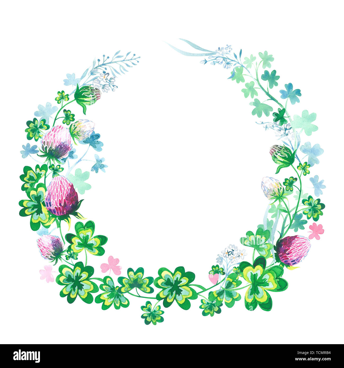 Watercolor round frame hi-res stock photography and images - Alamy