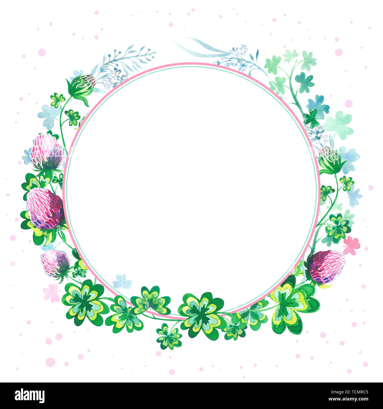 Watercolor round frame hi-res stock photography and images - Alamy