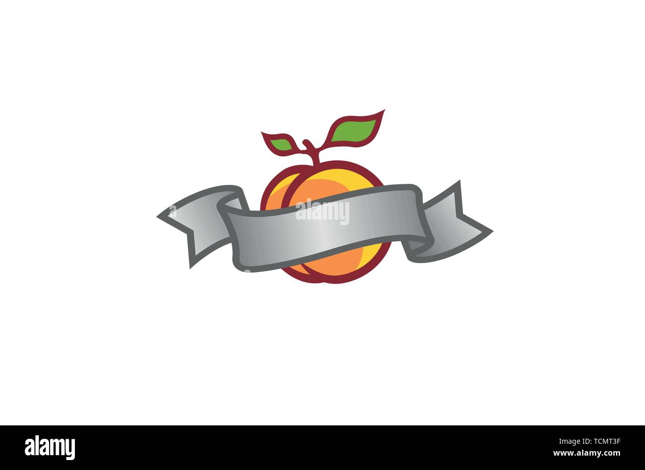 Peach Ribbon Logo Symbol Vector Design Illustration Stock Vector Image ...