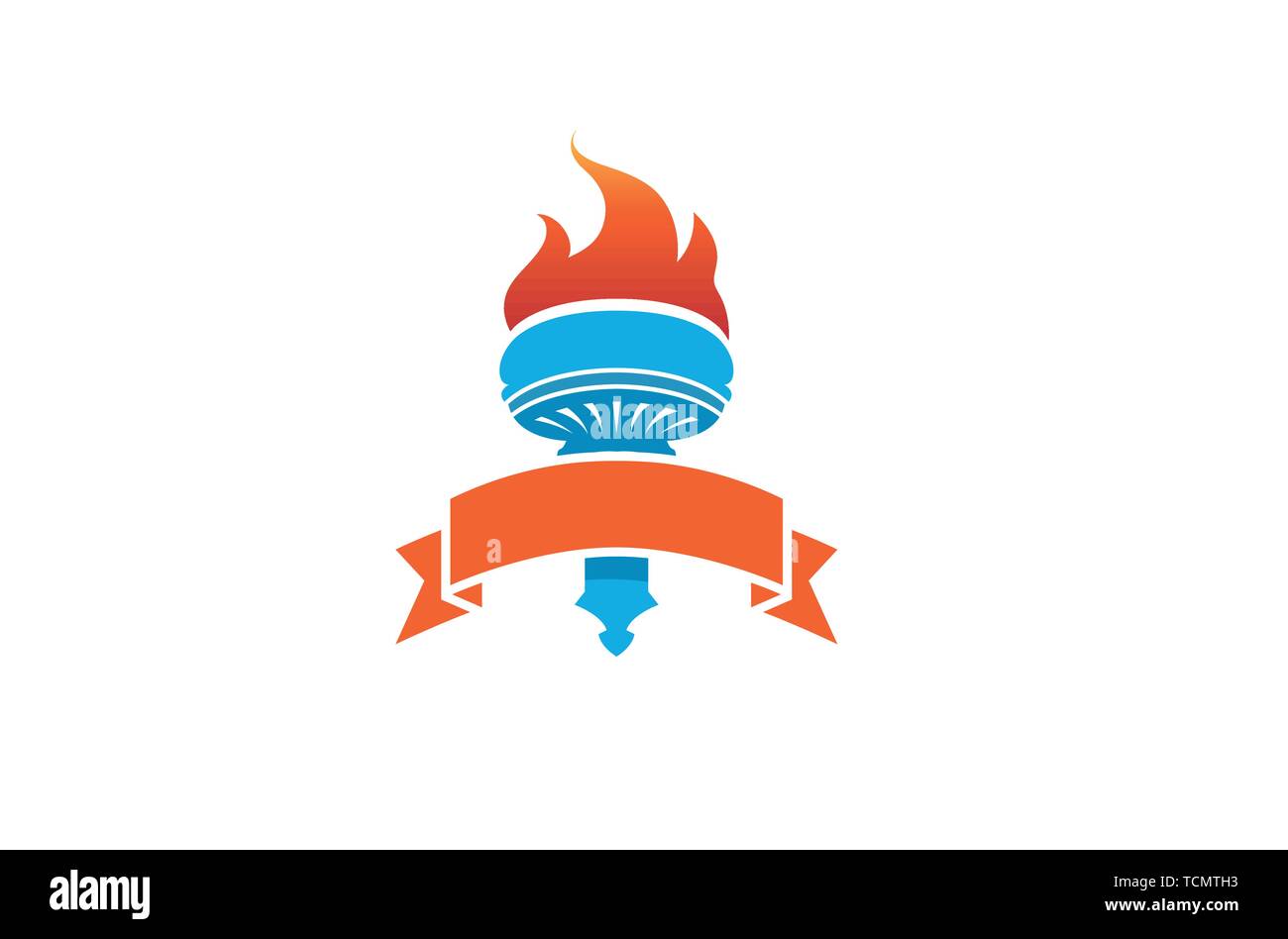 Creative Fire Ribbon Logo Vector Design Illustration Stock Vector Image ...