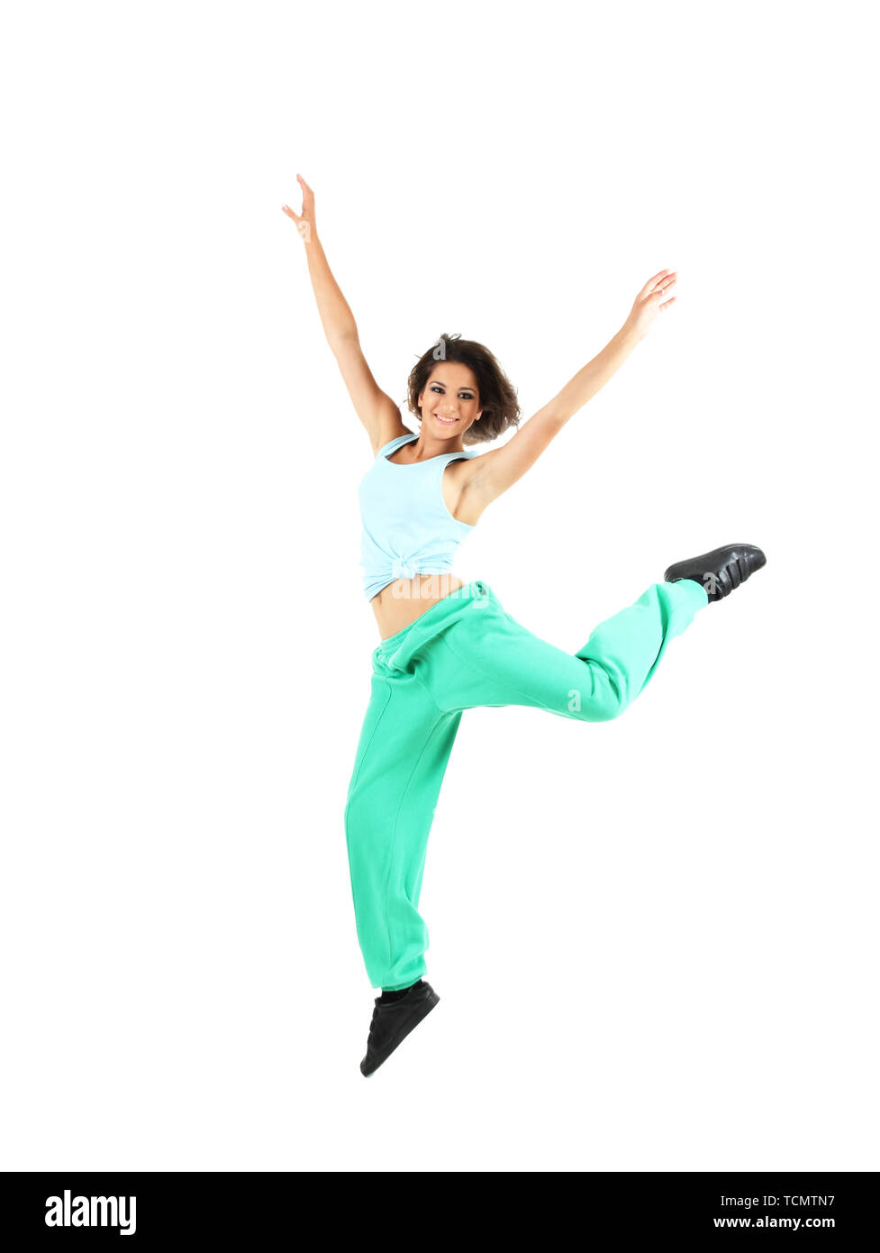 young modern dancer posing, isolated on white Stock Photo - Alamy