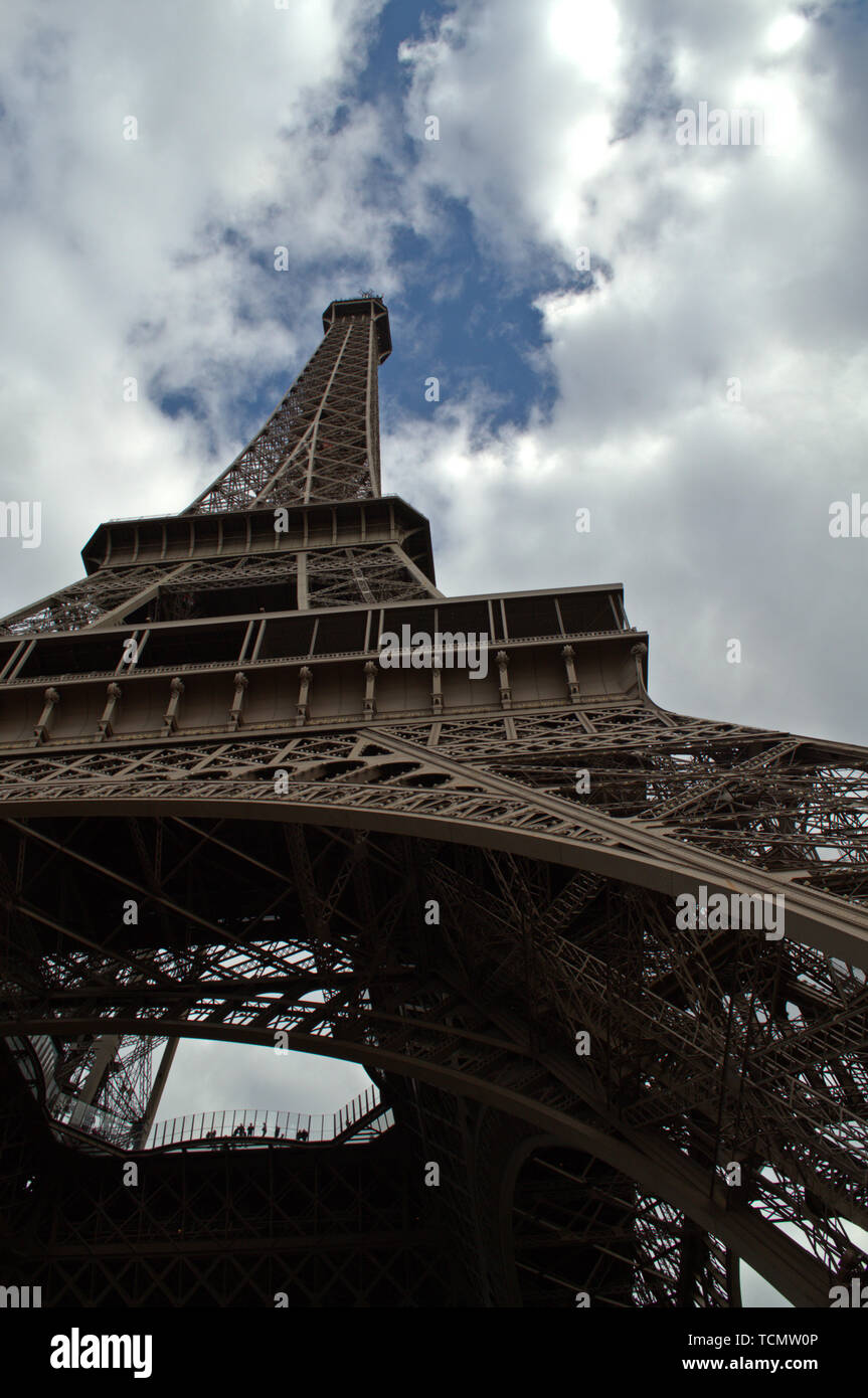 Low angle shot of the Eiffel Tower in Paris, France Stock Photo - Alamy