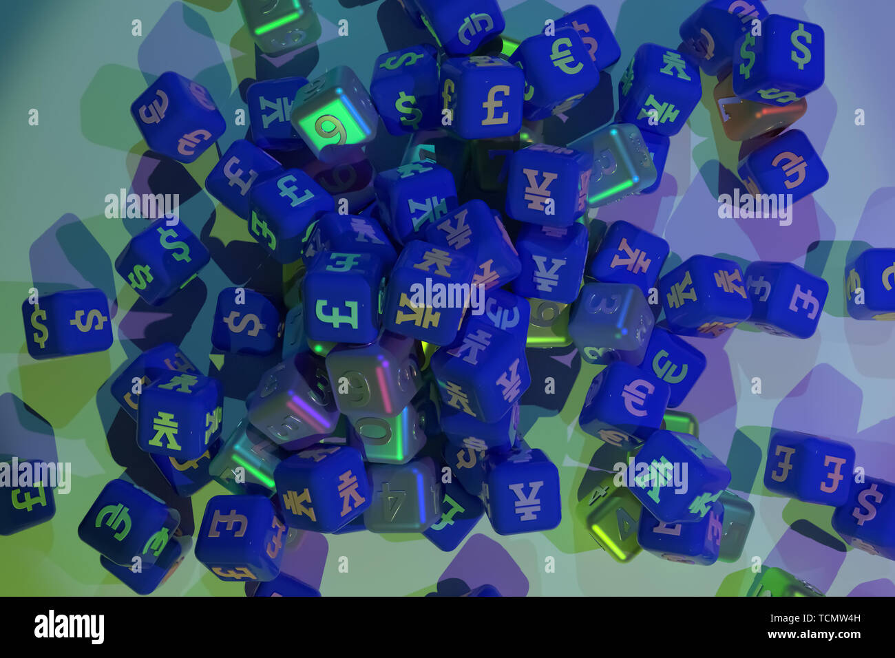 Finance currency sign, bunch of cube or block, business. For graphic ...