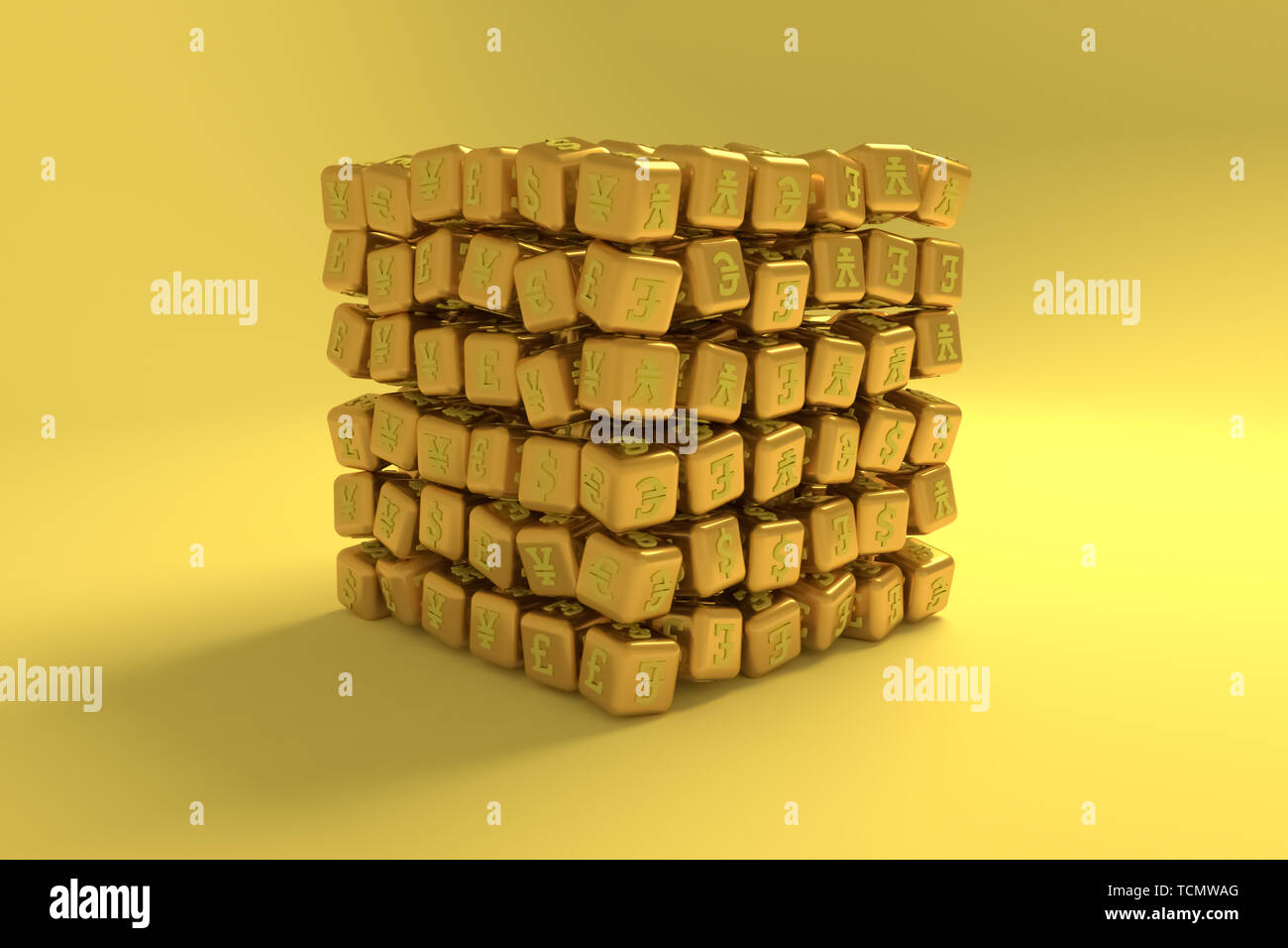 Finance currency sign, cube or block, business. For graphic design ...