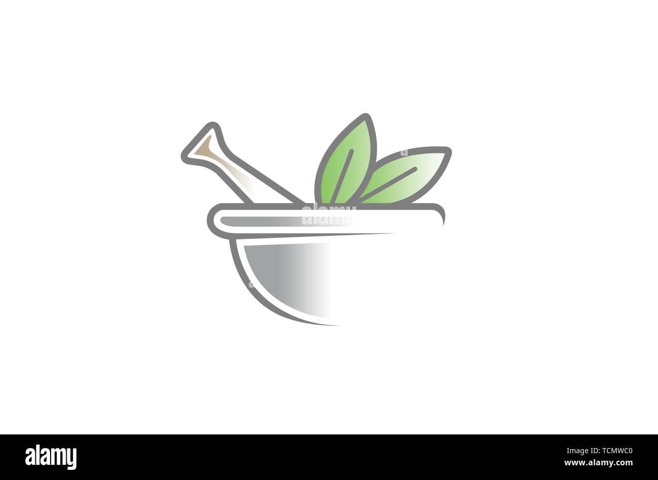 Creative Green Herbal Pharmacy Mortar Logo Vector Symbol Design Stock ...