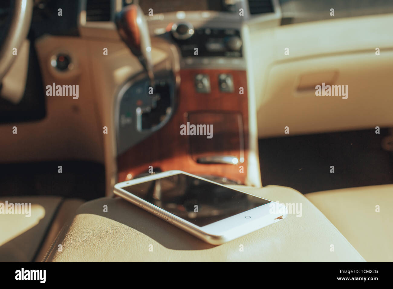 Phone is at cabin of the new car Stock Photo - Alamy