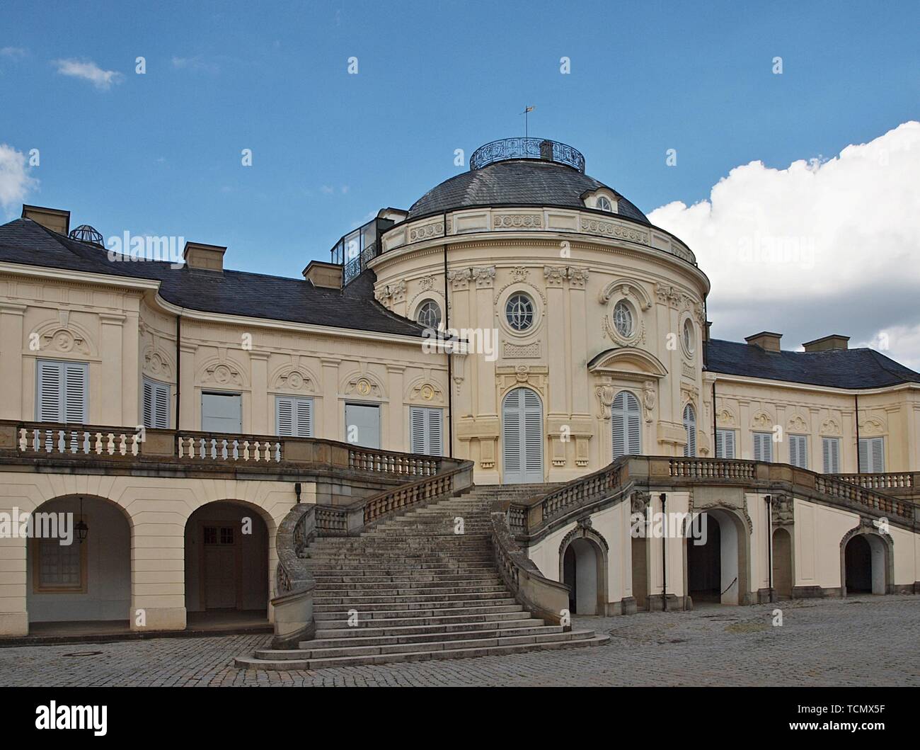 Romantic castle Schloss Solitude in Stuttgart in Germany Stock Photo ...