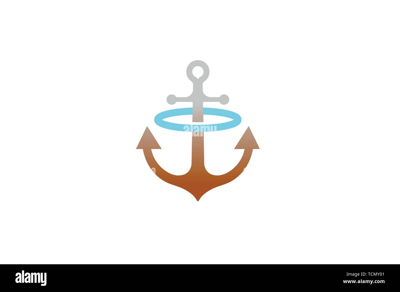 Creative Anchor Circle Logo Design Illustration Stock Vector Image ...