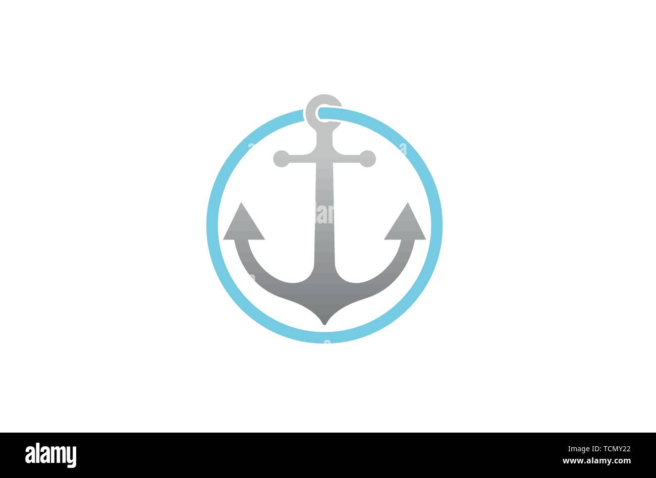 Creative Anchor Circle Logo Design Illustration Stock Vector Image ...