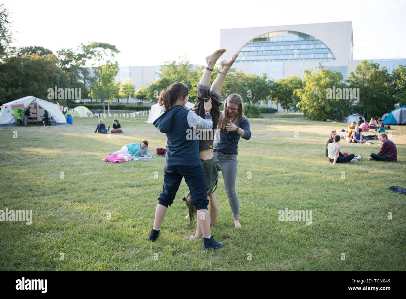 Berlin, Germany. 08th June, 2019. Young people take part in the ...