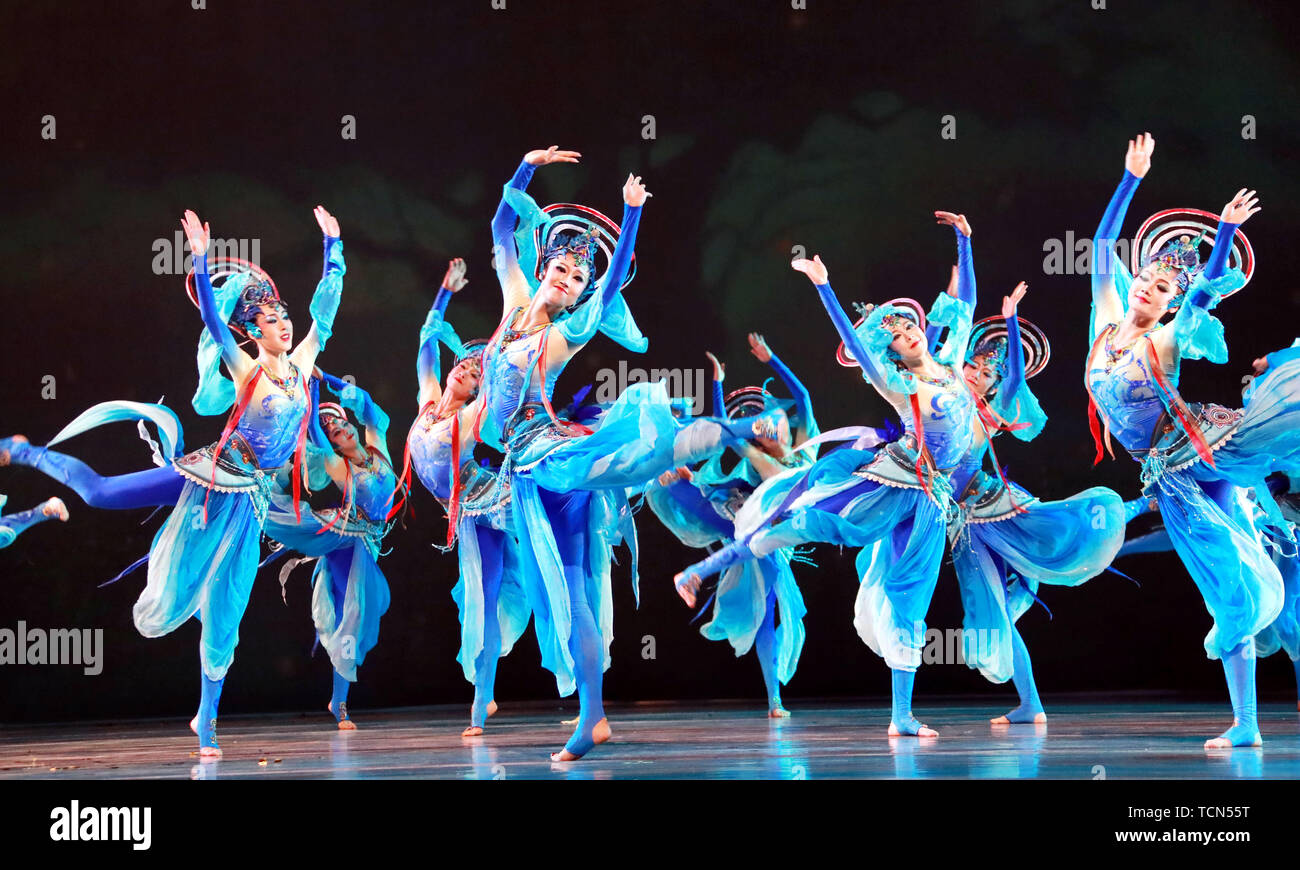 Beijing, China. 8th June, 2019. Artists perform Dunhuang Dance at ...