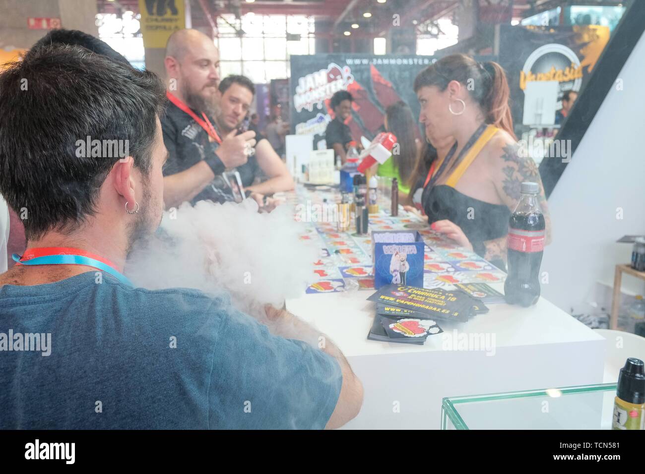 Madrid, Spain. 09th June, 2019. International vaping fair, electronic ...