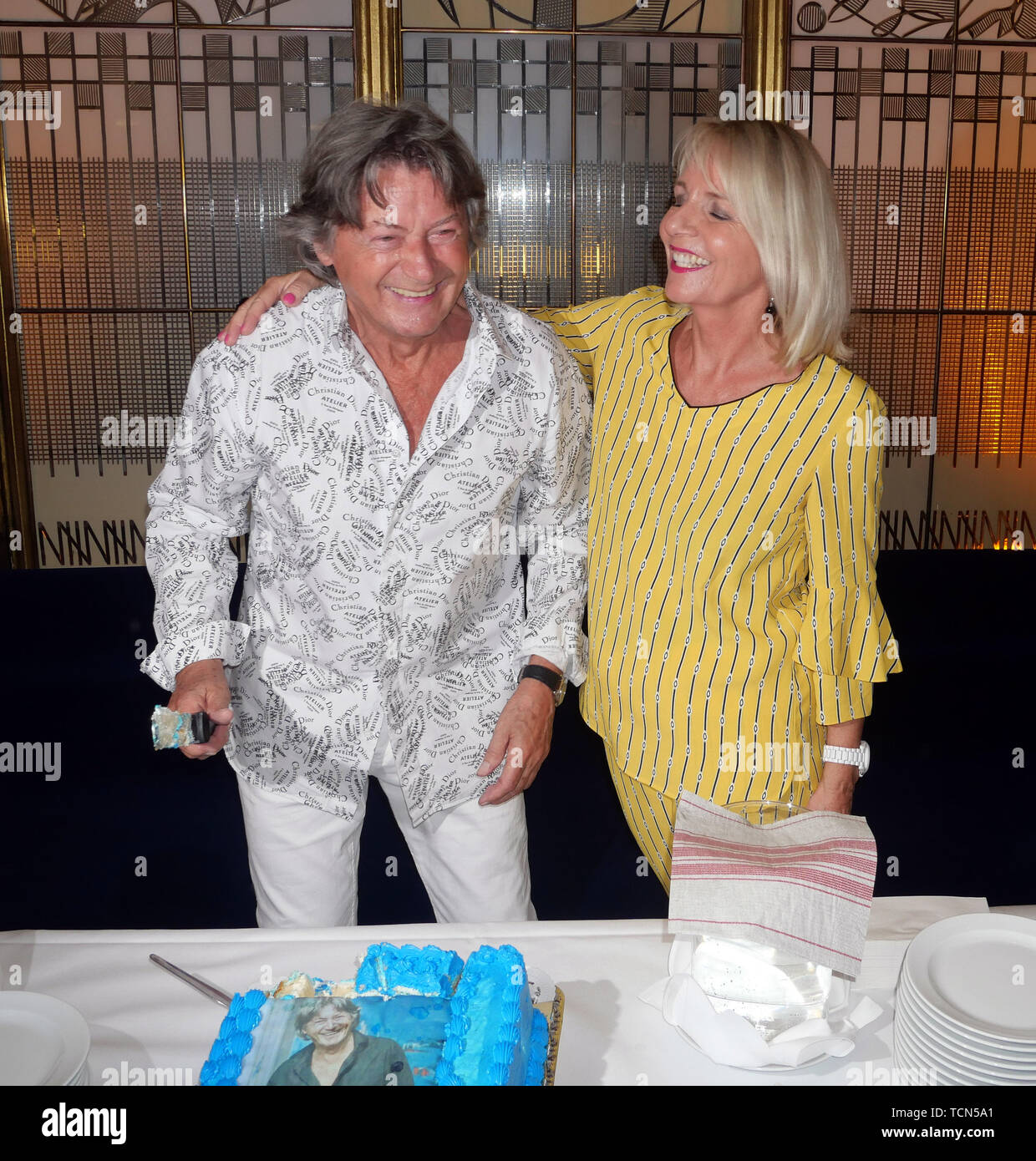 Berlin, Germany. 07th June, 2019. Herbert Herrmann, actor, cuts his ...