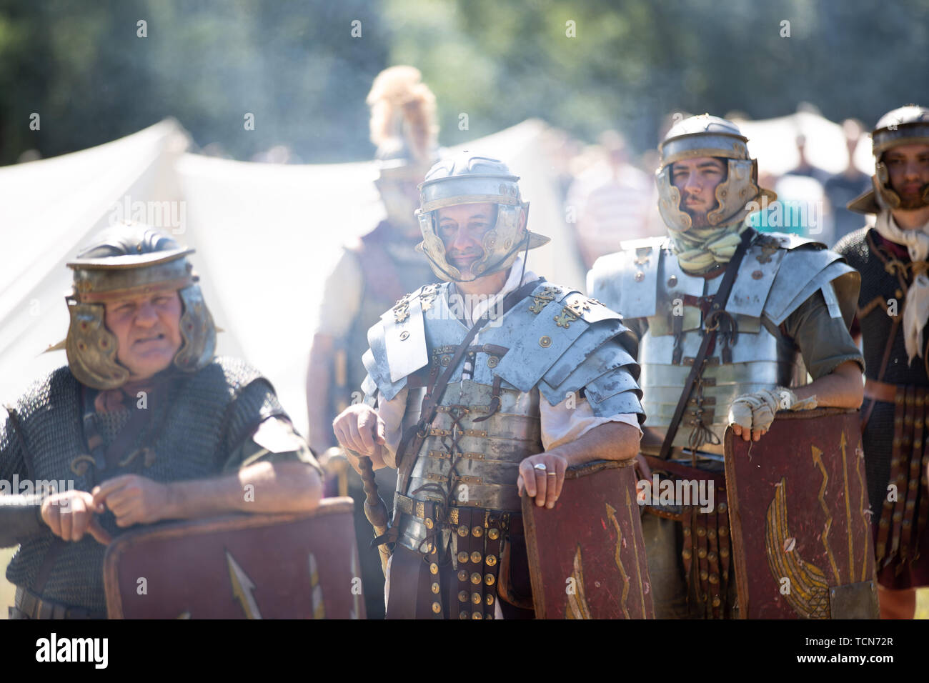 Bramsche, Germany. 09th June, 2019. Roman performers will be on display ...