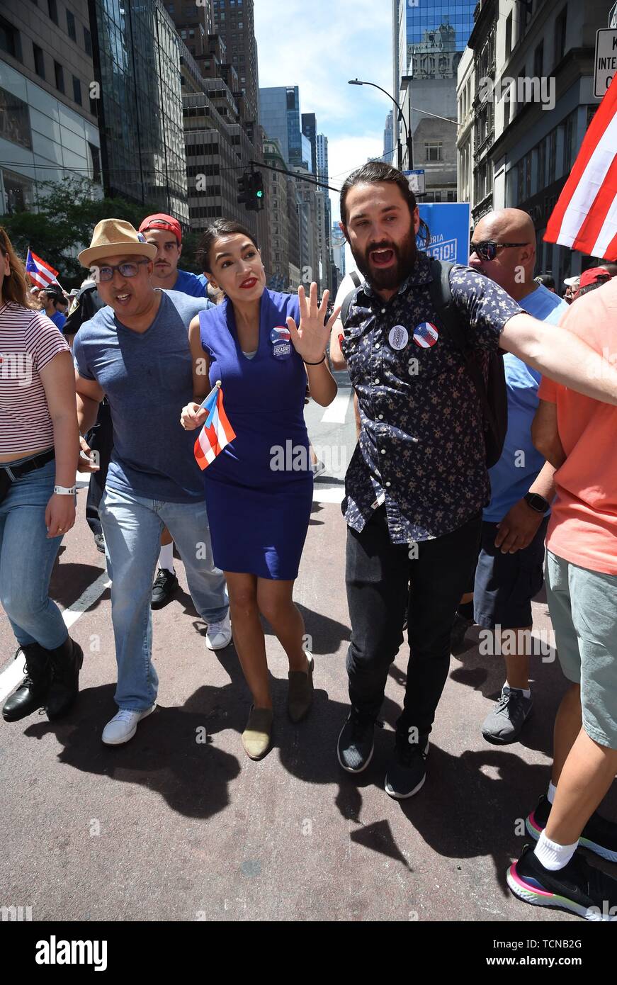 New York, NY, USA. 9th June, 2019. Alexandria Ocasio Cortez out and ...