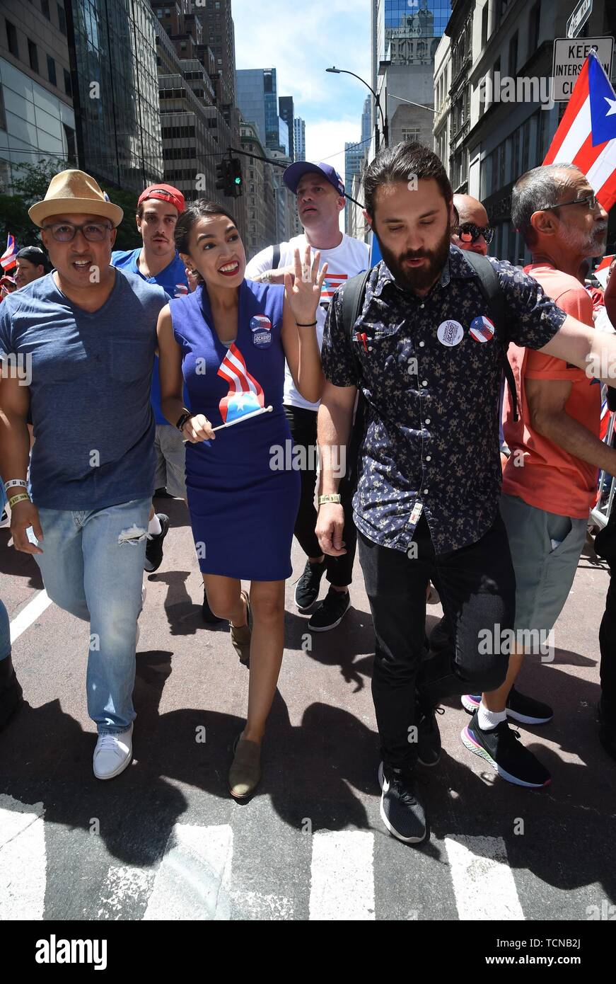 New York, NY, USA. 9th June, 2019. Alexandria Ocasio Cortez out and ...