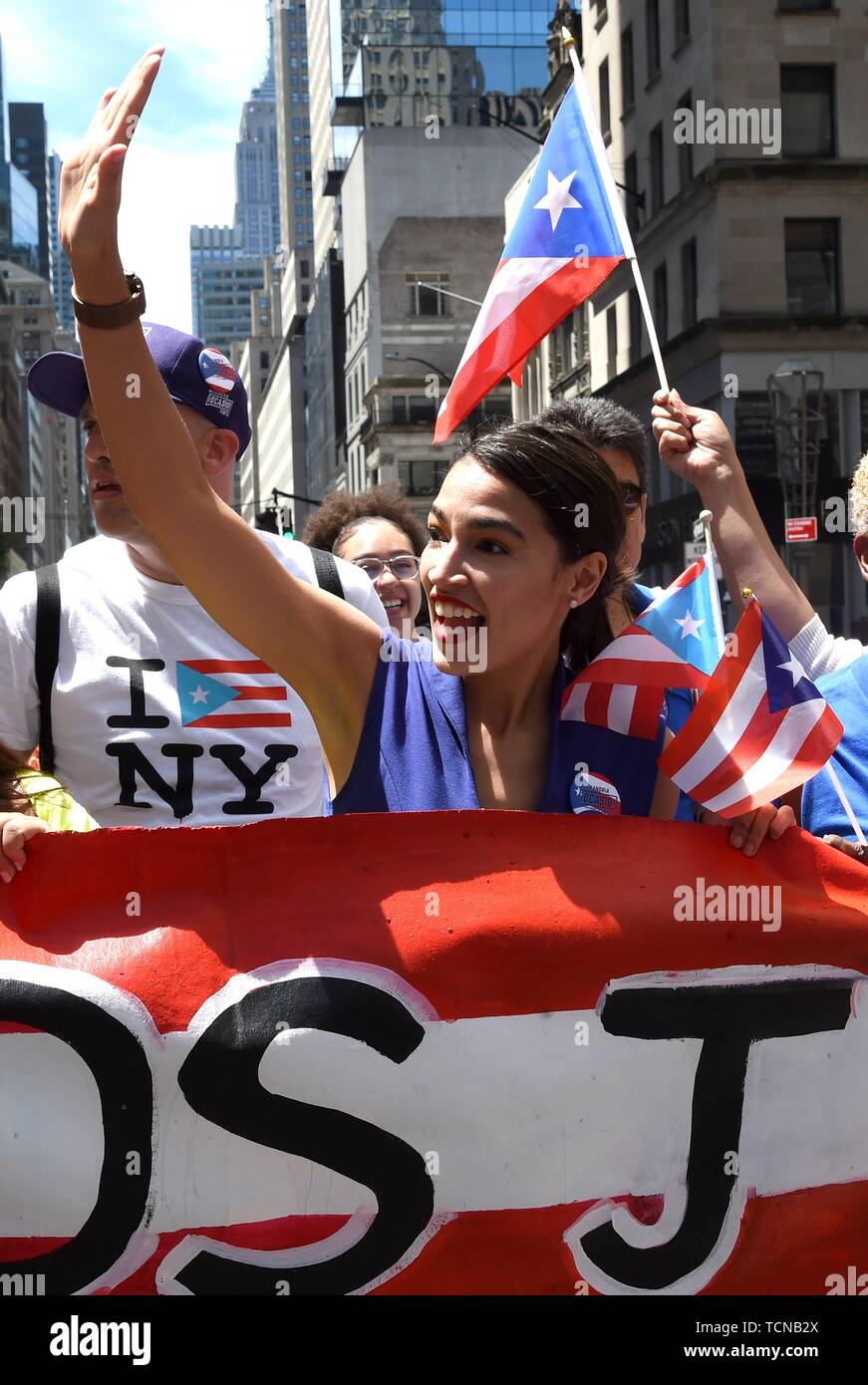 New York, NY, USA. 9th June, 2019. Alexandria Ocasio Cortez out and ...