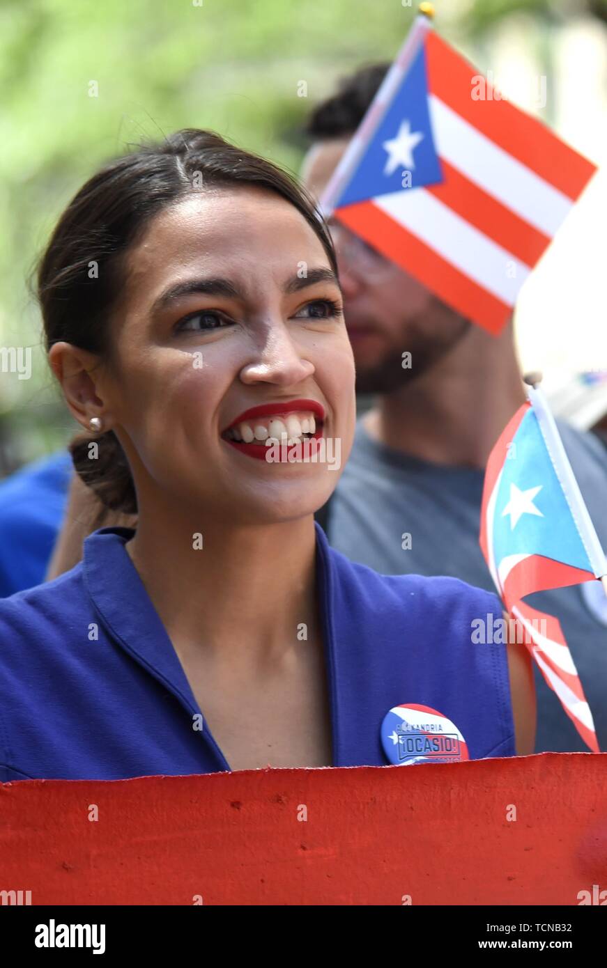 New York, NY, USA. 9th June, 2019. Alexandria Ocasio Cortez out and ...
