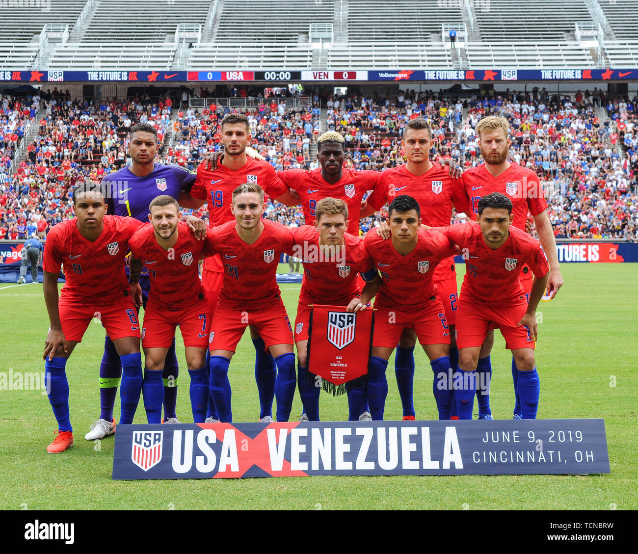 Cincinnati, OH, USA. 09th June, 2019. The US National Men's Soccer team ...