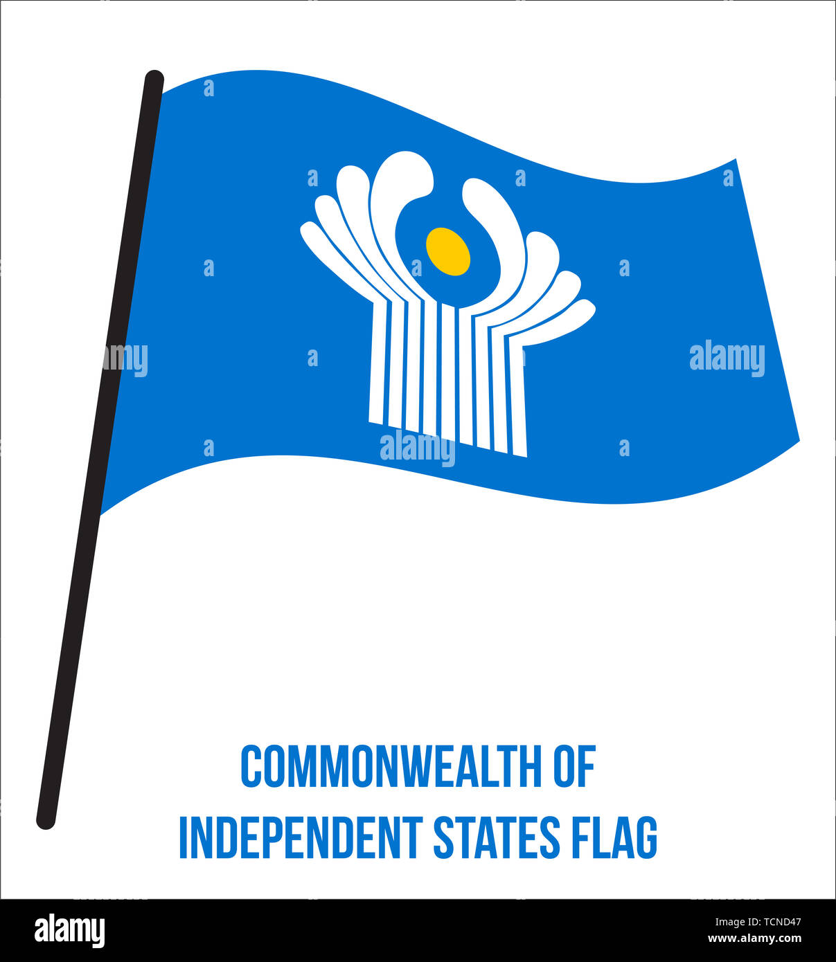 Commonwealth of Independent States Flag Waving Vector Illustration on ...