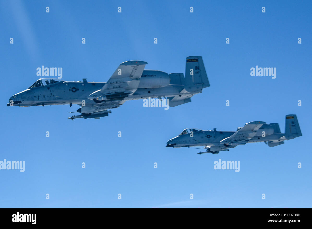 Two A-10 Thunderbolt II aircraft assigned to the 122nd Fighter Wing ...