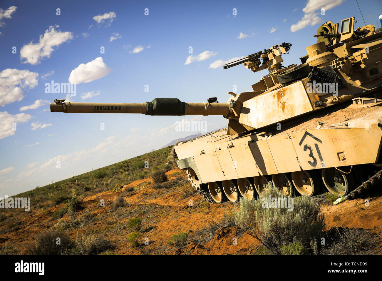 An M1A2 Abrams main battle tank assigned to the 1st Battalion, 37th ...