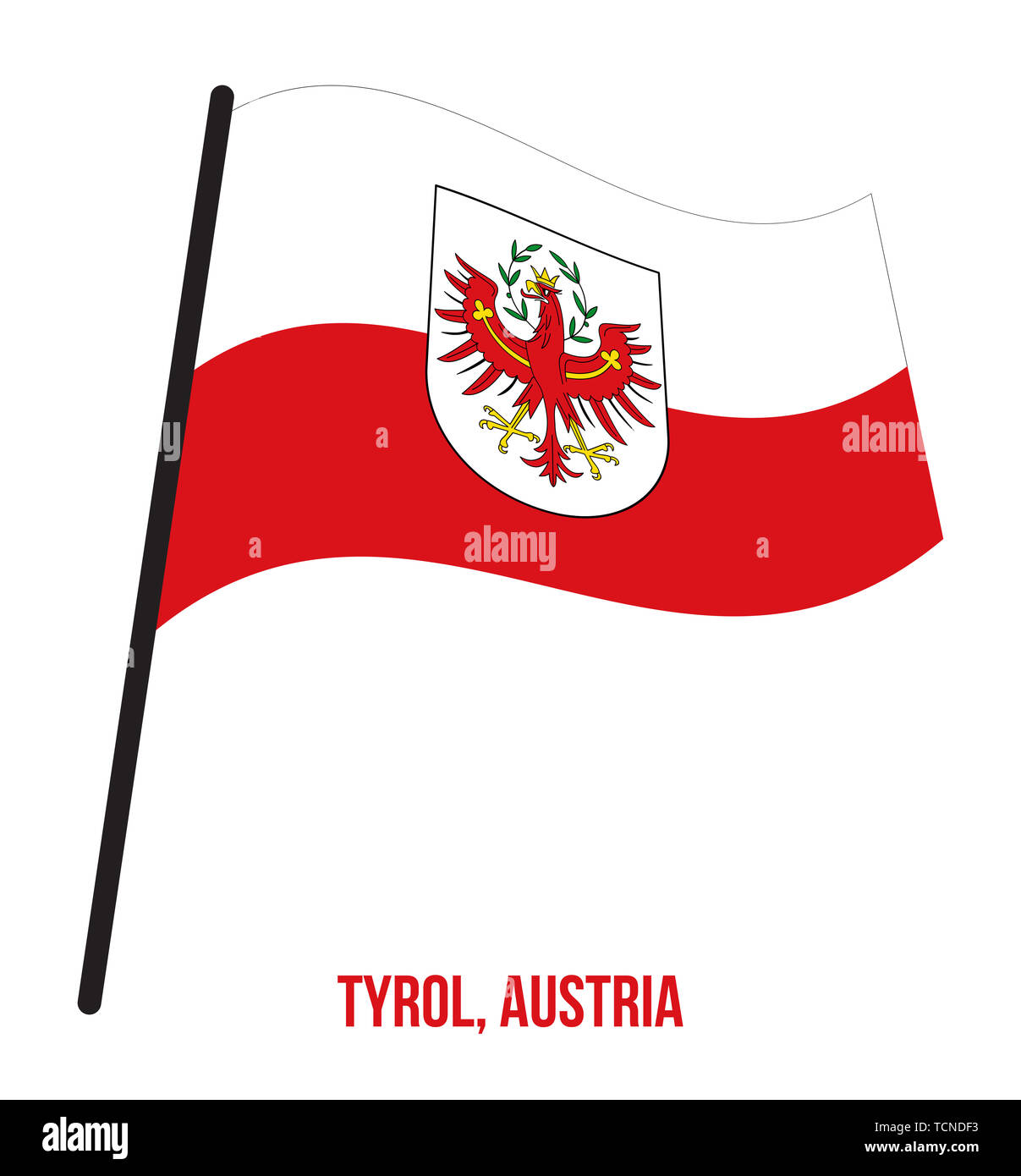 Tyrol Flag Waving Vector Illustration on White Background. States Flag ...