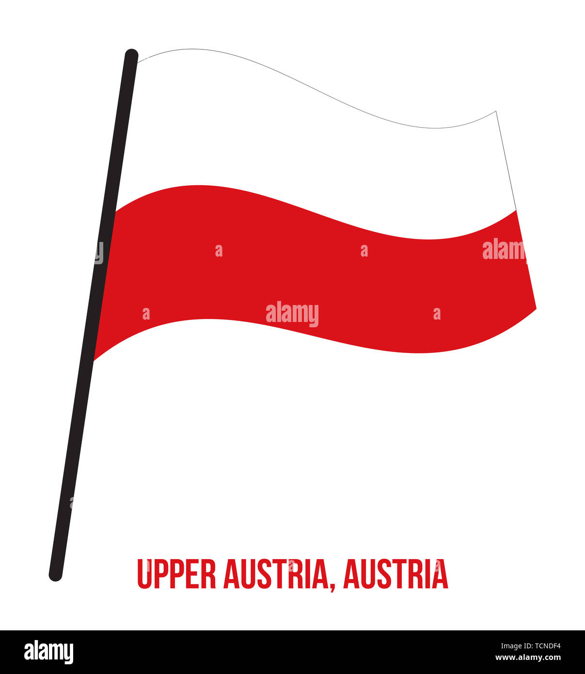 Upper Austria Flag Waving Vector Illustration on White Background ...