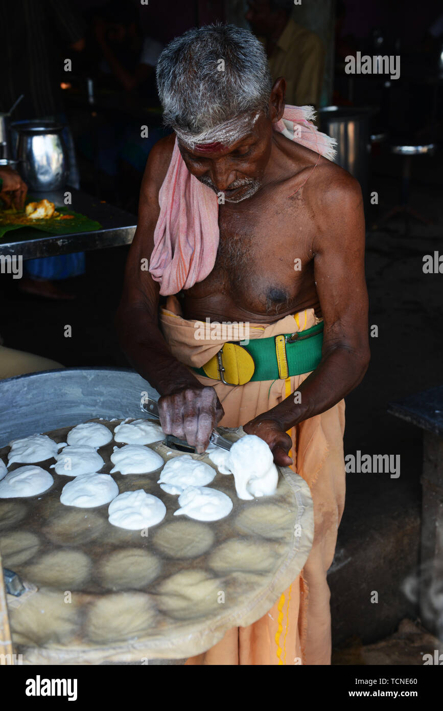Idly ( savoury rice cake ) preparation Stock Photo - Alamy