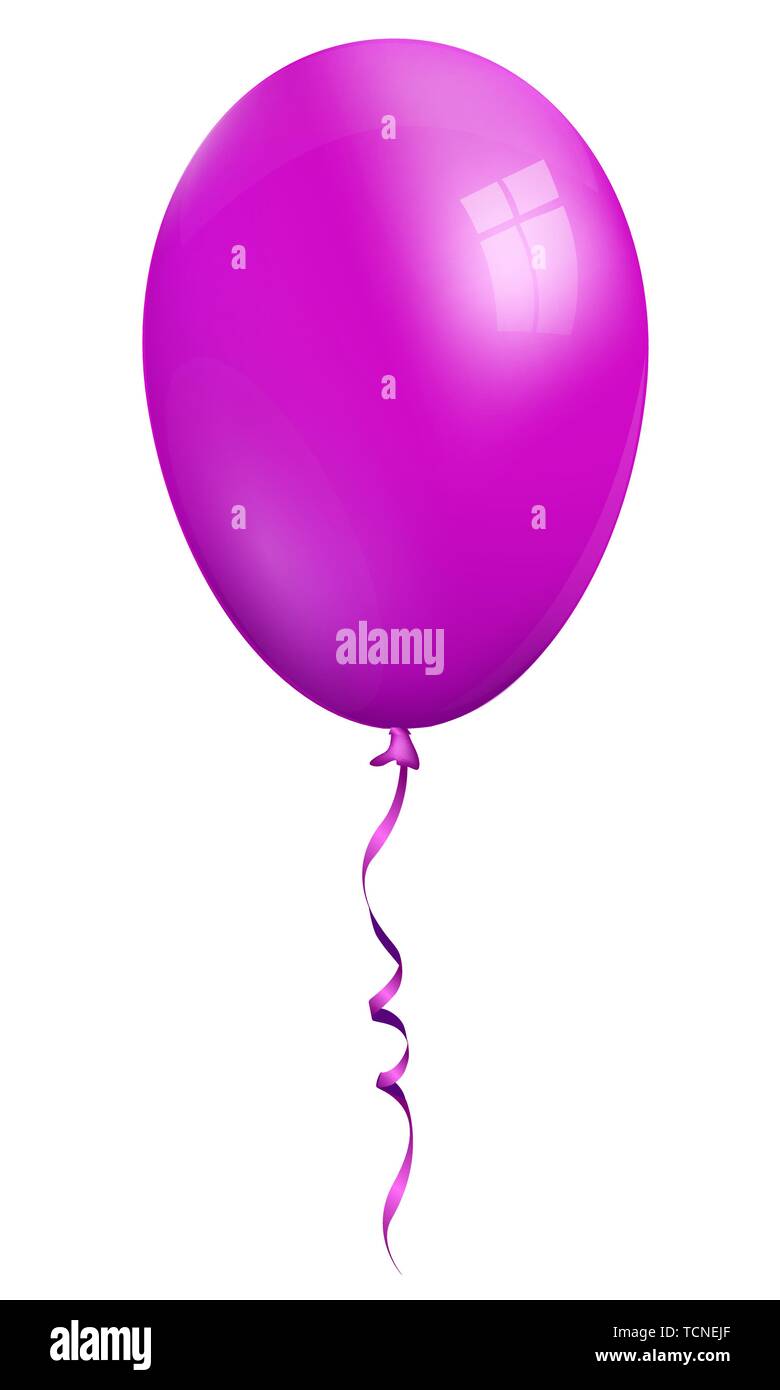 Single realistic violet 3d ballon isolated on white background Stock ...