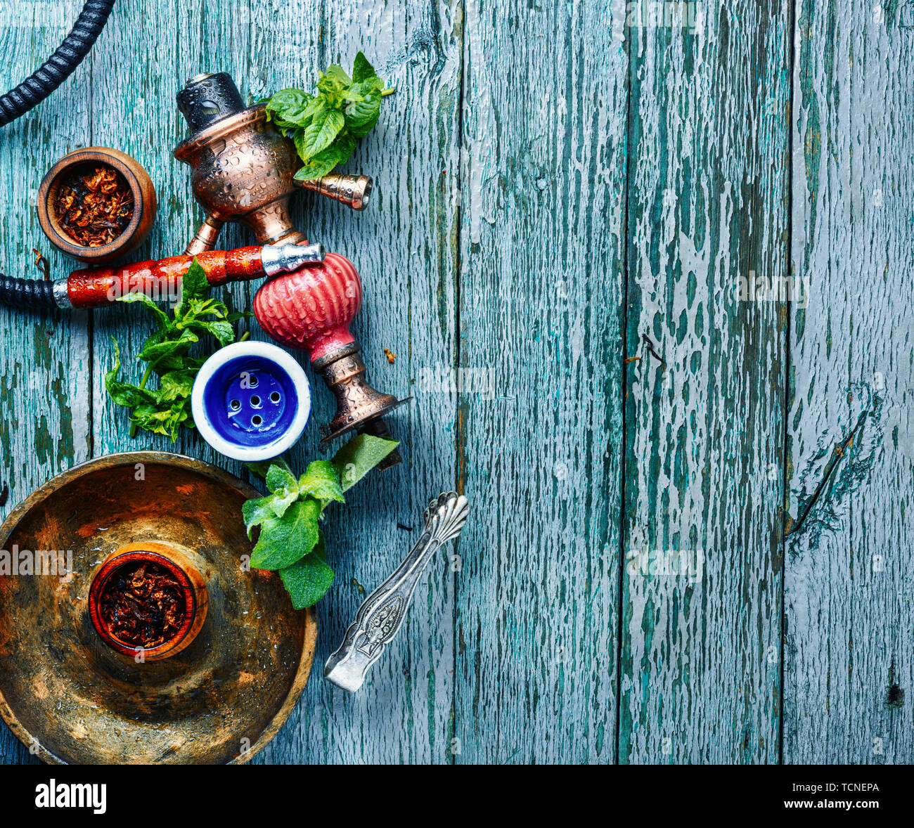 East smoking hookah with mint flavor.Shisha mint tobacco.Shisha hookah ...