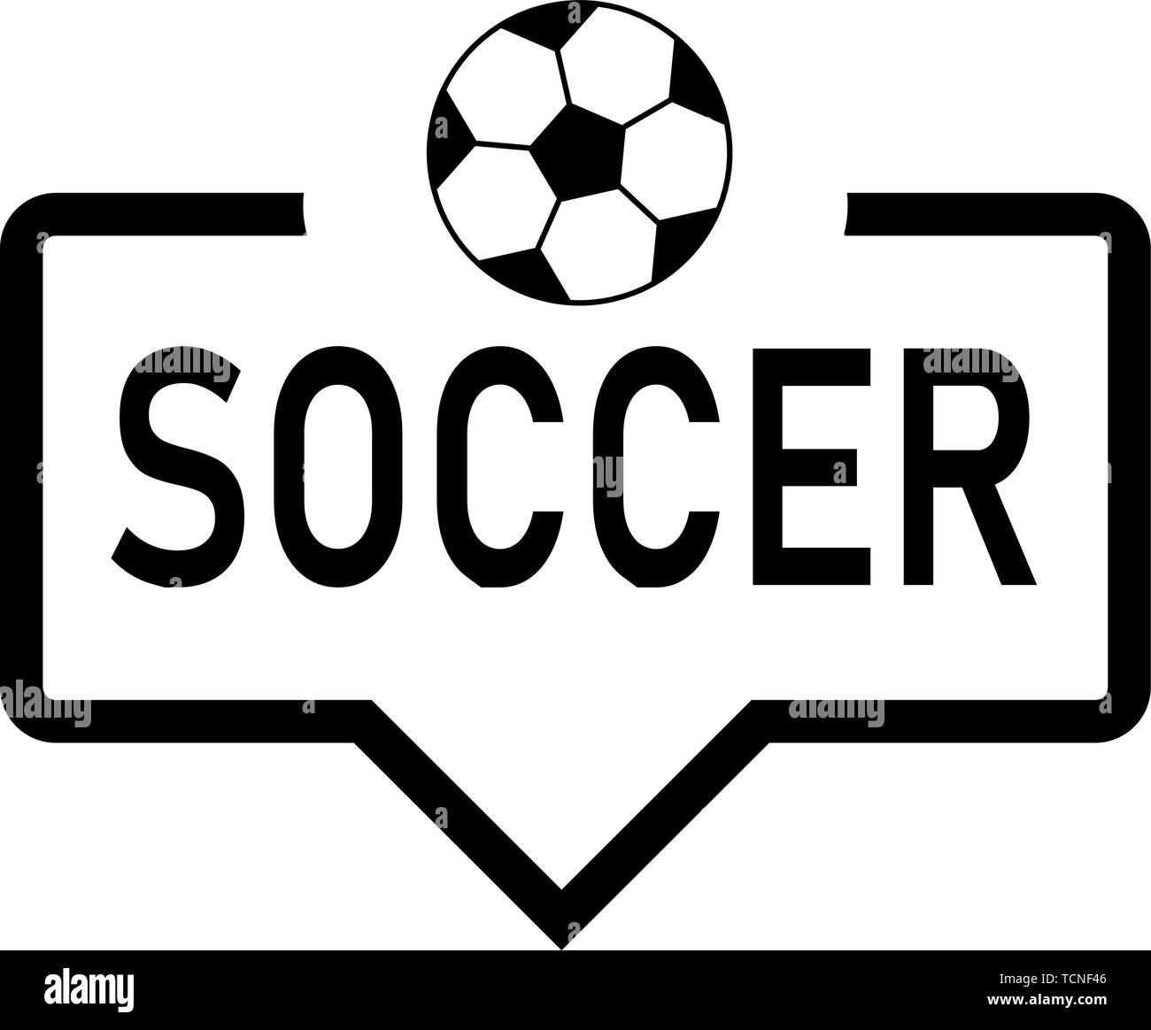 Speech Bubble SOCCER with icon football, soccer ball. Vector ...