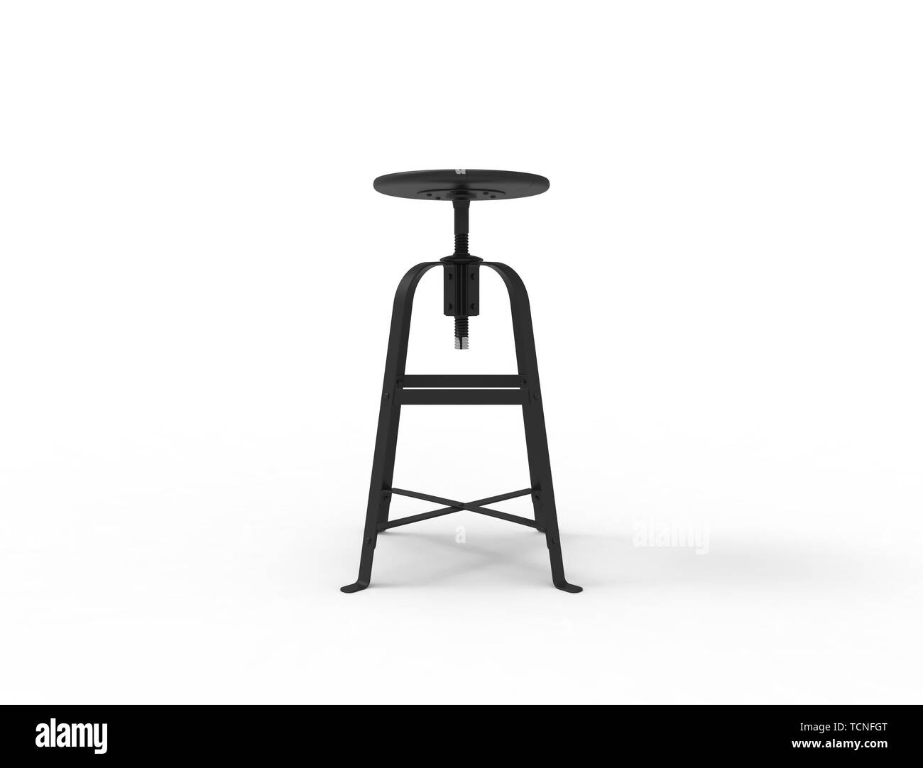 3d rendering of a collection of a black stool isolated in white ...