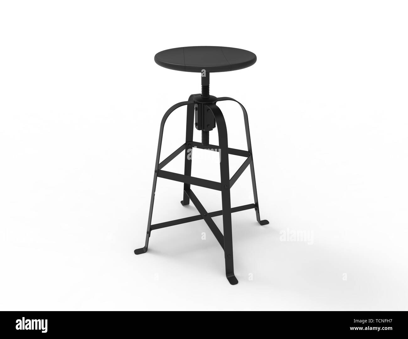3d rendering of a collection of a black stool isolated in white ...