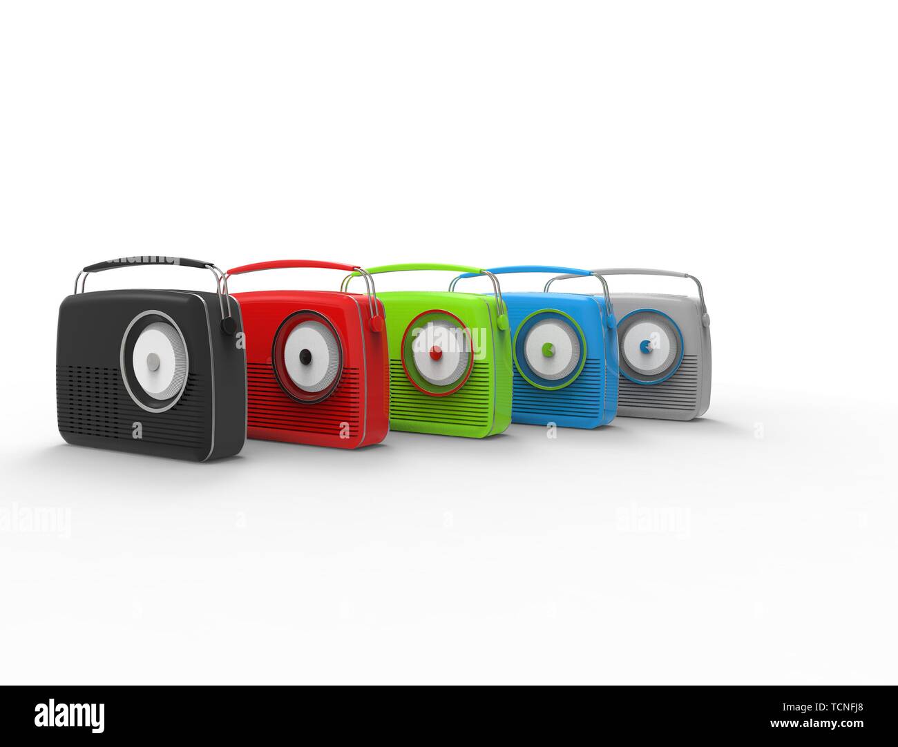 3d rendering of a vintage radio receiver isolated on white background ...