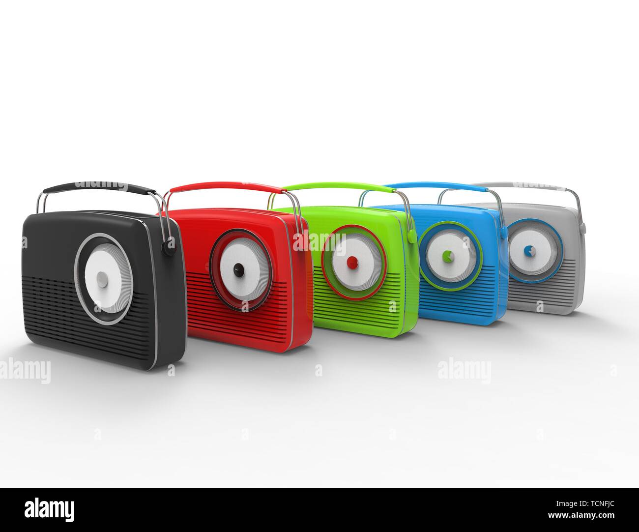 3d rendering of a vintage radio receiver isolated on white background ...