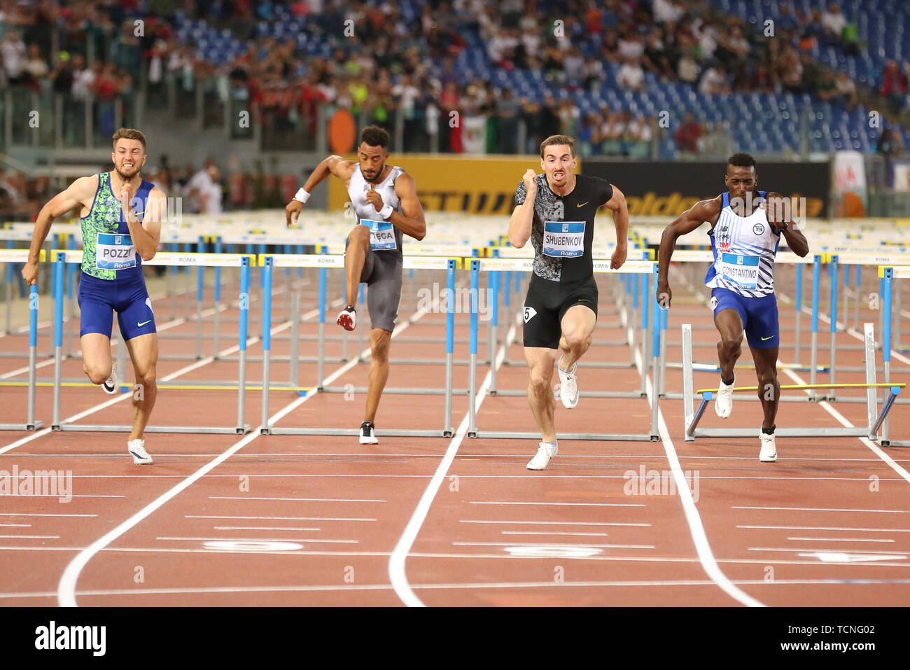 ROME, ITALY - JUN 06: Sergey Shubenkov, Andrew Pozzi and Gabriel ...