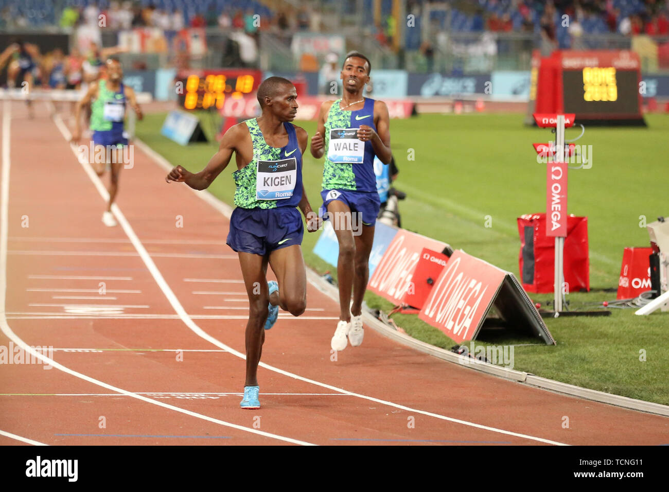 ROME, ITALY - JUN 06: Benjamin Kigen and Getnet Wale compete in the Men ...