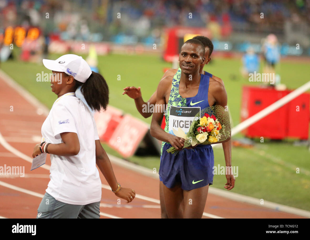 ROME, ITALY - JUN 06: Benjamin Kigen of Kenya competes in the Men 110m ...