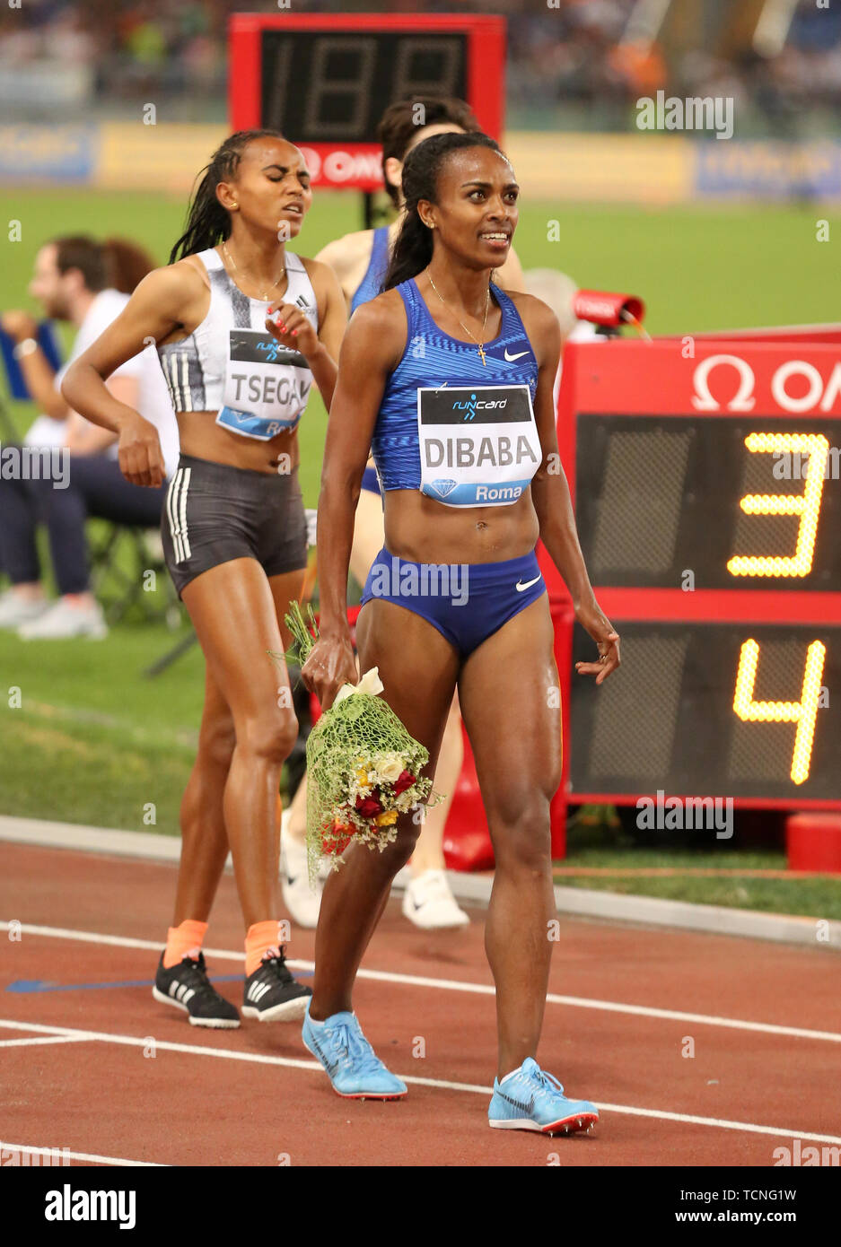 ROME, ITALY - JUN 06: Genzebe Dibaba of Ethiopia wins the Women 1500m ...