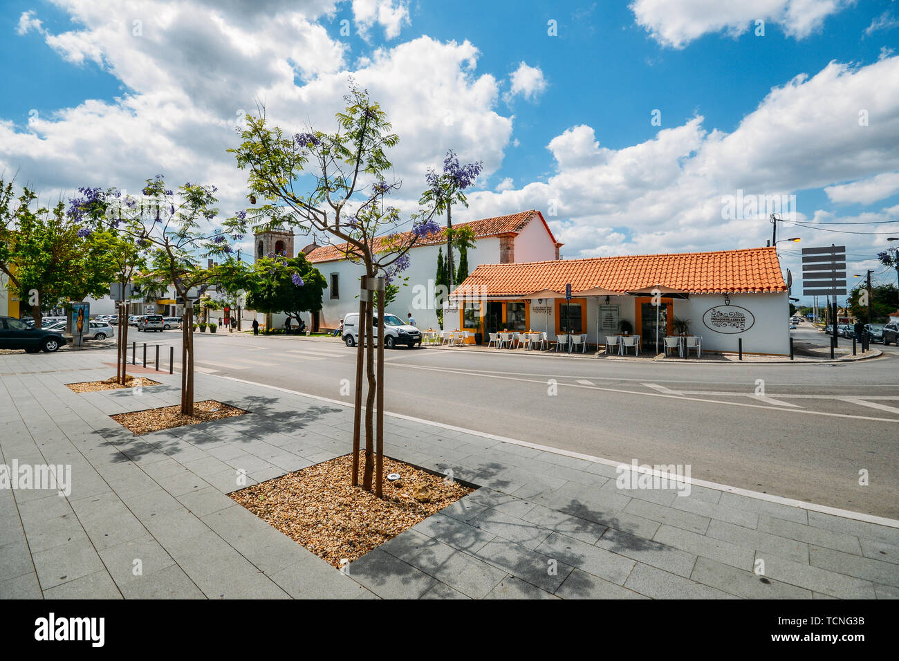 Azeitao, Portugal - June 7, 2019: General street view of historic ...