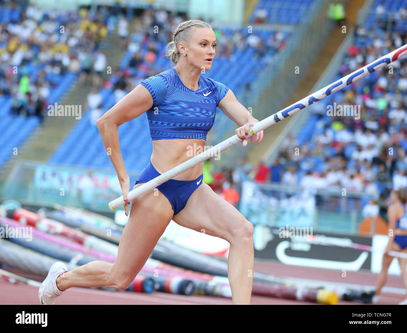 ROME, ITALY - JUN 06: Katie Nageotte of USA competes in the Women Pole ...